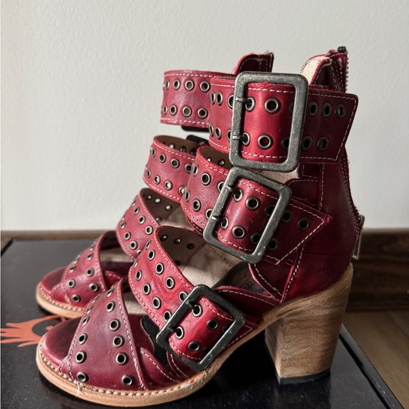 freebird | Shoes | Freebird Blake Red Leather Sandals | Poshmark